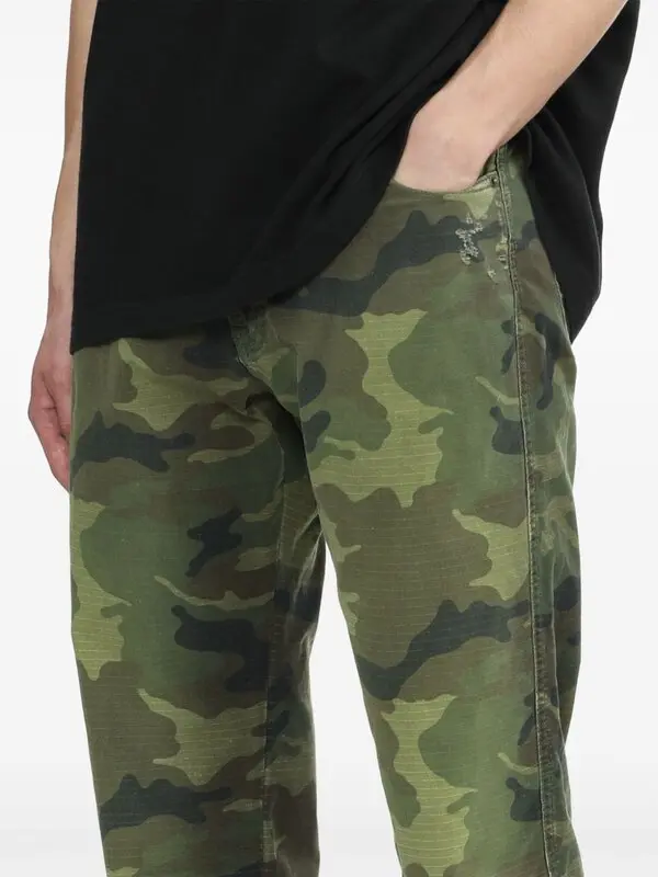 424 Military Print Cotton Trousers
