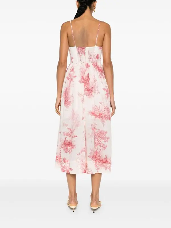 Zimmermann Waverly Corset Midi Dress In Neutrals - 26% Off | Editorialist