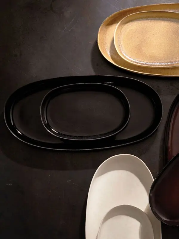 L'Objet Small Terra Oval Platter - Black