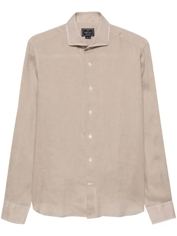ORIAN Long-sleeve Linen Shirt - Neutrals