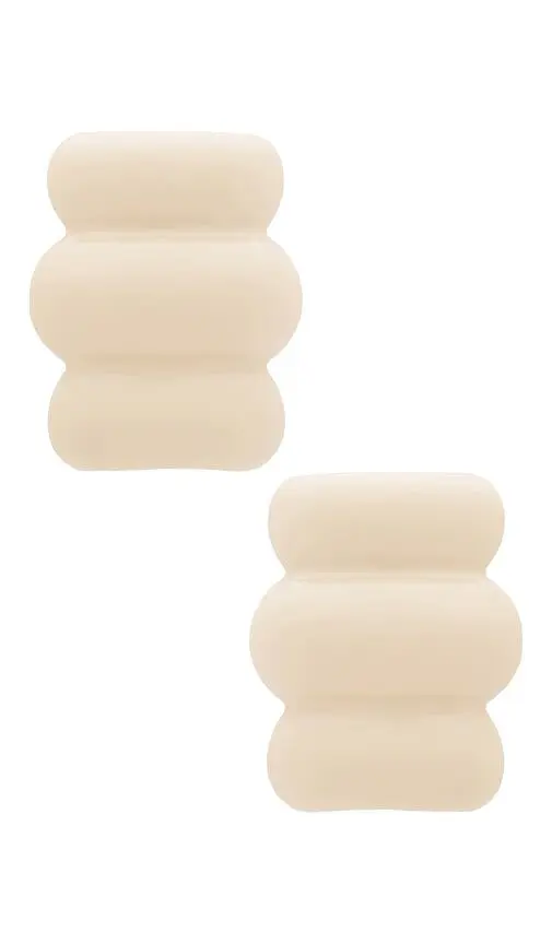 JULIETTA Barrel Clip-on Earrings - White