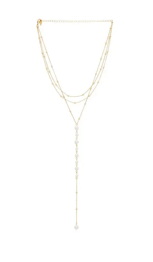 Ettika Dreams Layered Lariat Necklace - Pearl