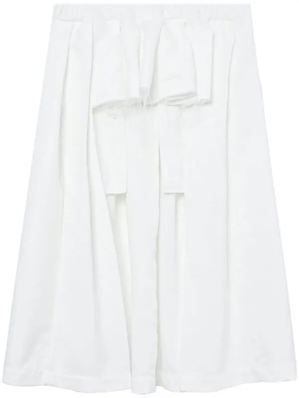 Comme Des Garçons Ruffle-detail Pleated Midi Skirt - White