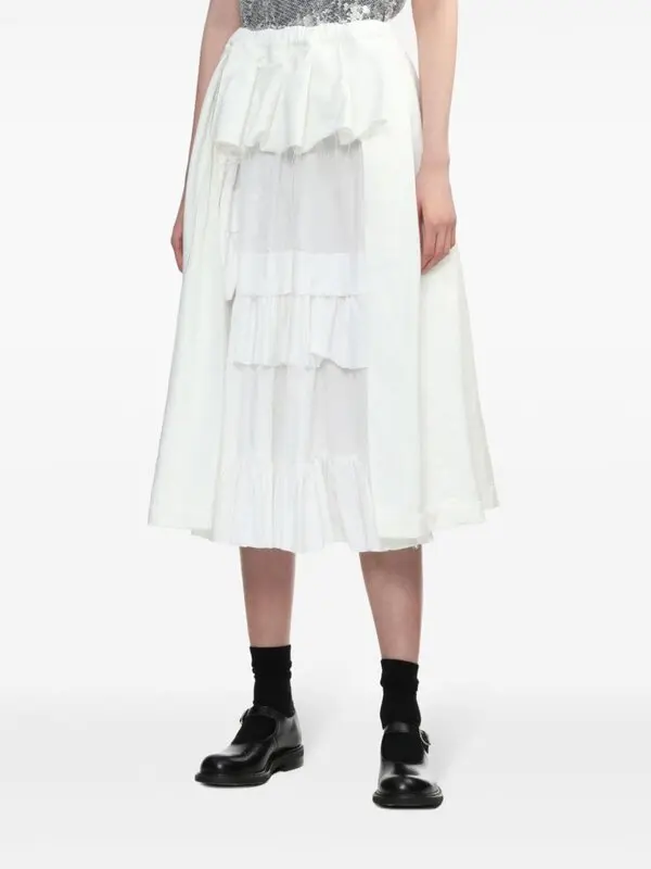 Comme Des Garçons Ruffle-detail Pleated Midi Skirt