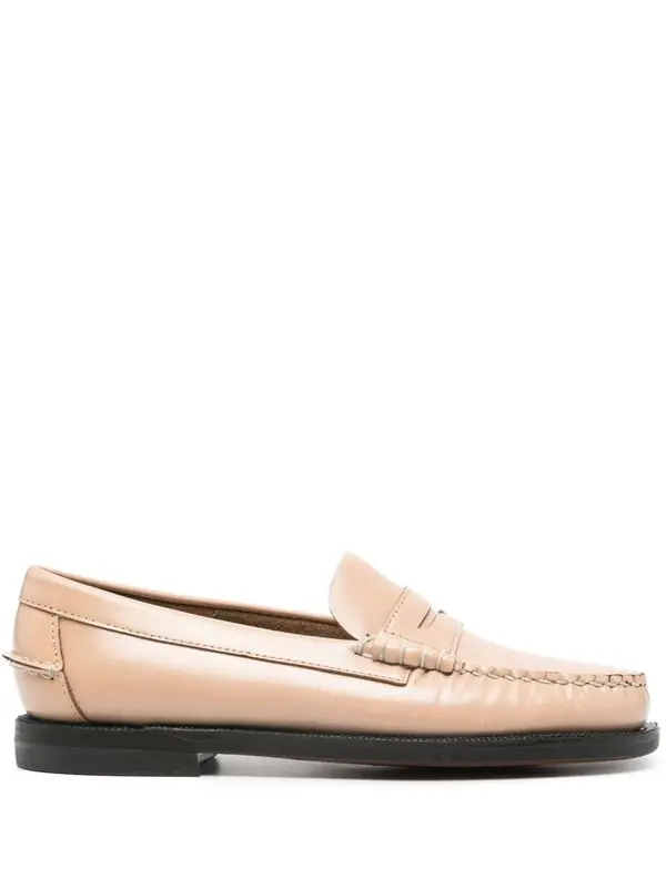 SEBAGO Stacked-heel Leather Loafers - Neutrals