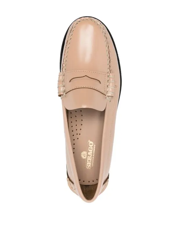 SEBAGO Stacked-heel Leather Loafers - Neutrals