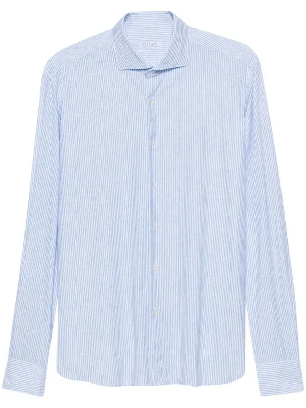 ORIAN Striped Stretch Shirt - Blue