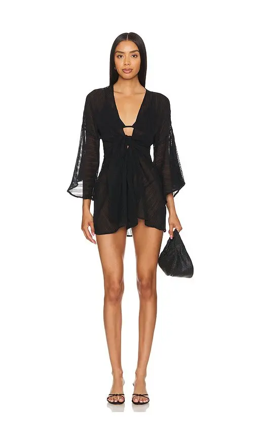 VIX PAULA HERMANNY Solid Perola Short Cover Up - Black
