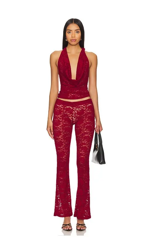 Superdown Tania Pant Set - Burgundy