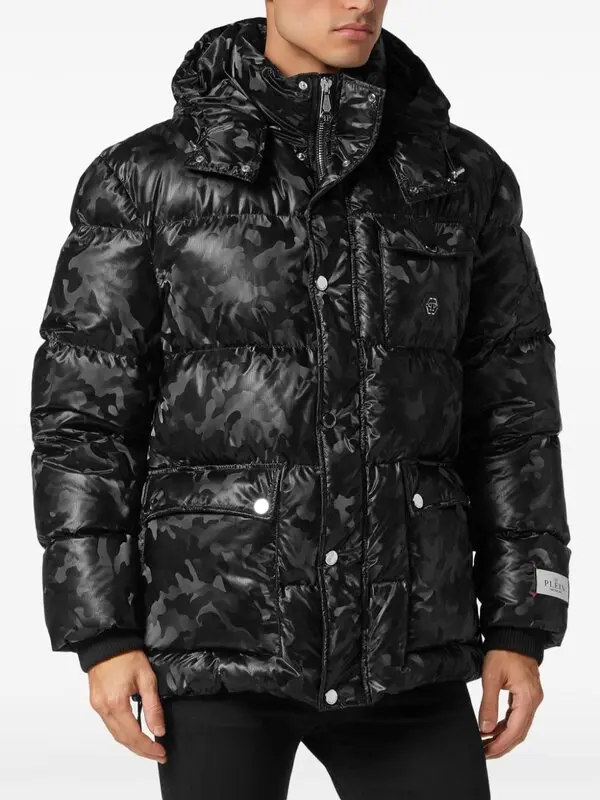 Philipp Plein Camouflage-print Puffer Jacket - Black