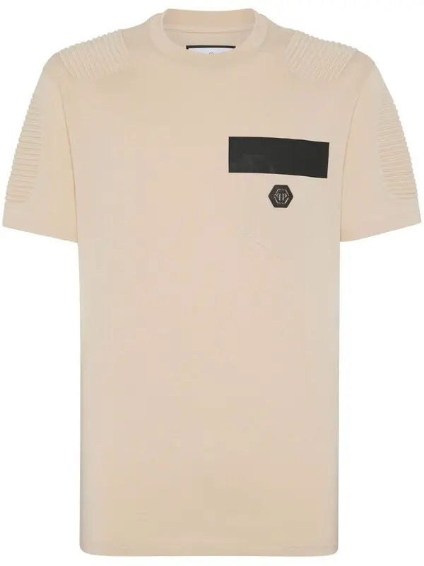 Philipp Plein Logo-appliqué Cotton T-shirt - Neutrals