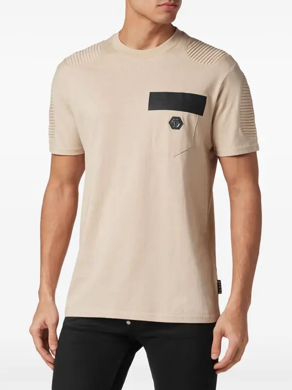 Philipp Plein Logo-appliqué Cotton T-shirt - Neutrals