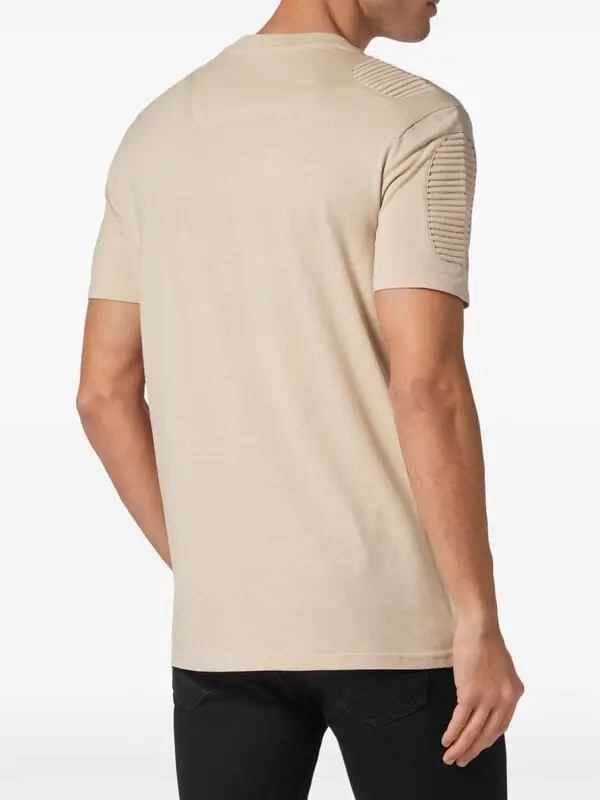 Philipp Plein Logo-appliqué Cotton T-shirt - Neutrals
