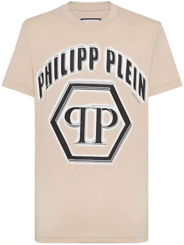 Philipp Plein Logo-print Cotton T-shirt - Neutrals