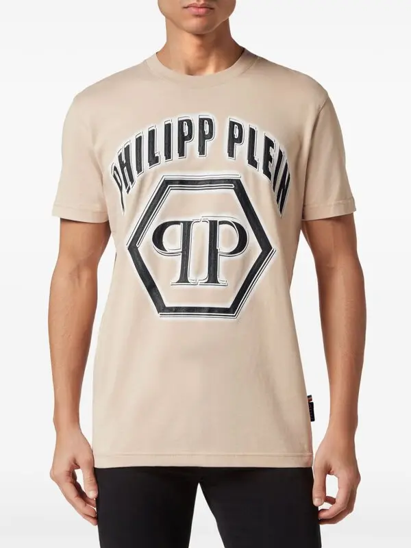 Philipp Plein Logo-print Cotton T-shirt - Neutrals