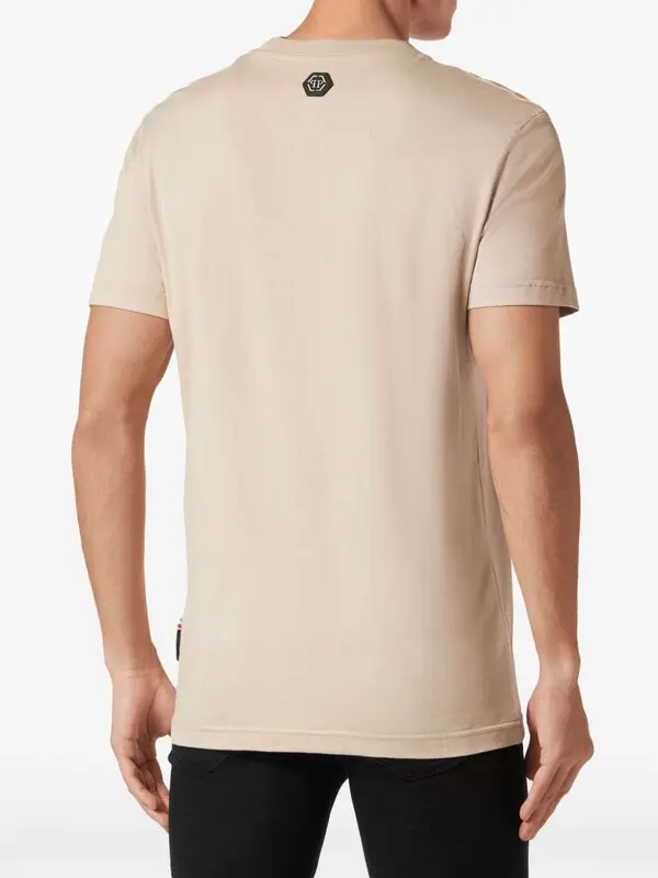 Philipp Plein Logo-print Cotton T-shirt - Neutrals