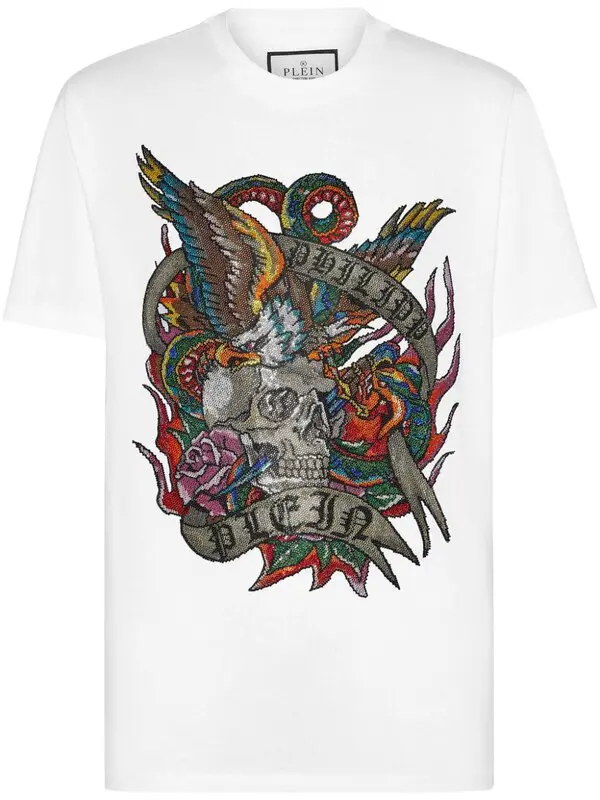 Philipp Plein Ss Tattoo Round Neck T-shirt - White