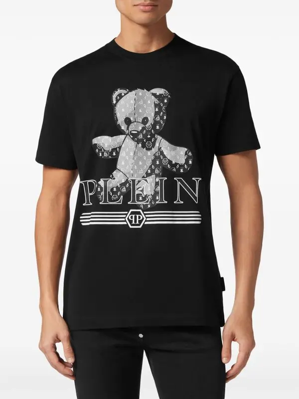Philipp Plein Teddy Bear Cotton T-shirt - Black