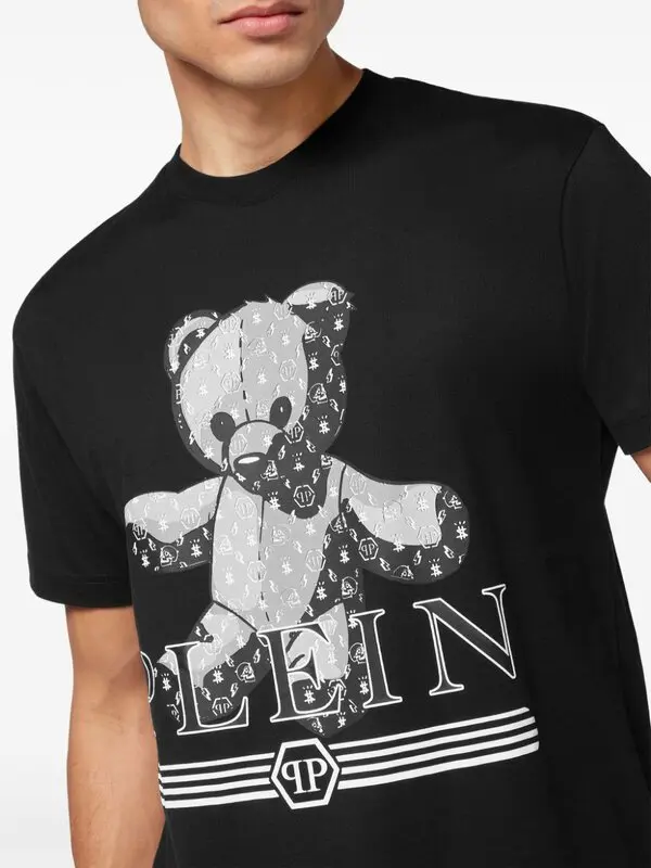 Philipp Plein Teddy Bear Cotton T-shirt - Black