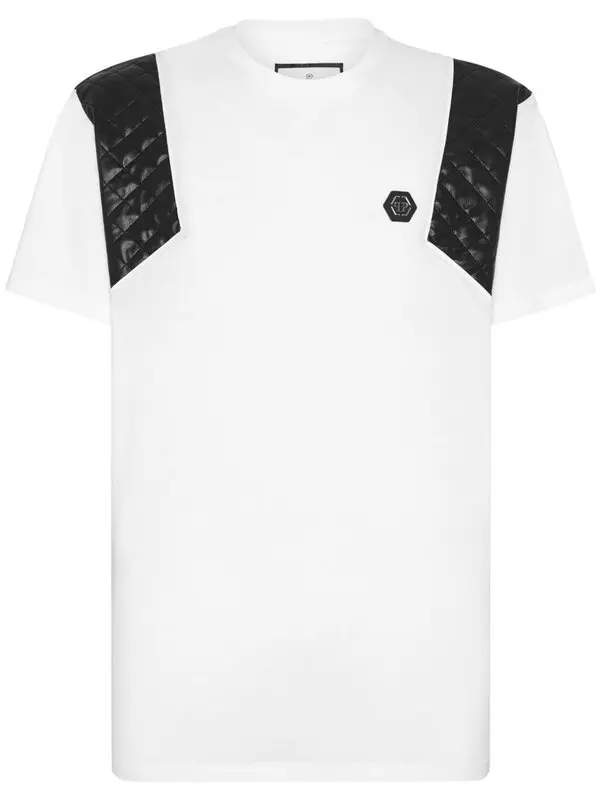 Philipp Plein Quilted-panel Detail T-shirt - White