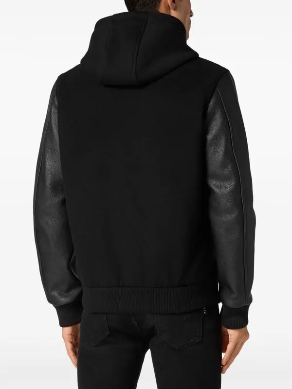 Philipp Plein Logo Appliqué Hooded Jacket