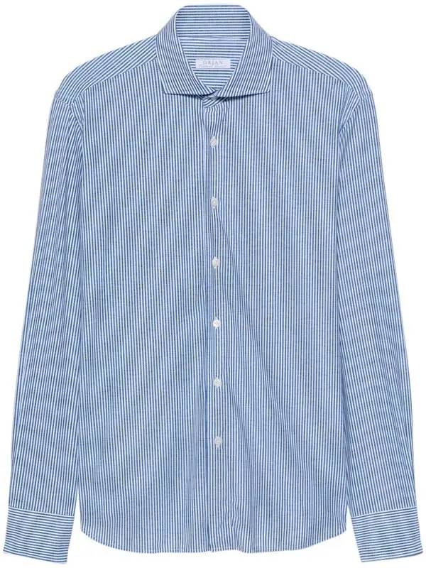 ORIAN Striped Stretch Shirt - Blue