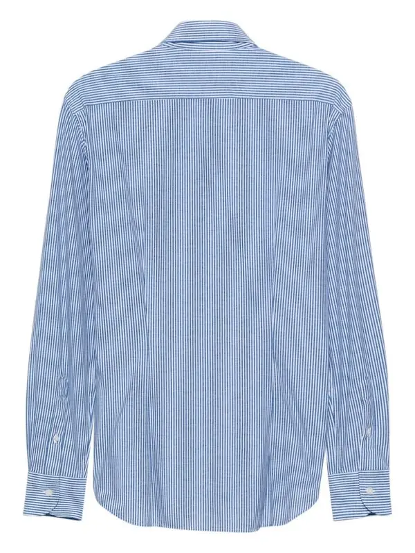 ORIAN Striped Stretch Shirt - Blue