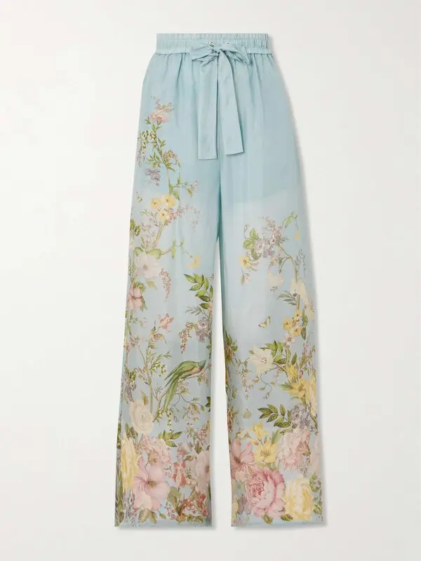 Zimmermann Waverly Printed Silk Straight-leg Pants