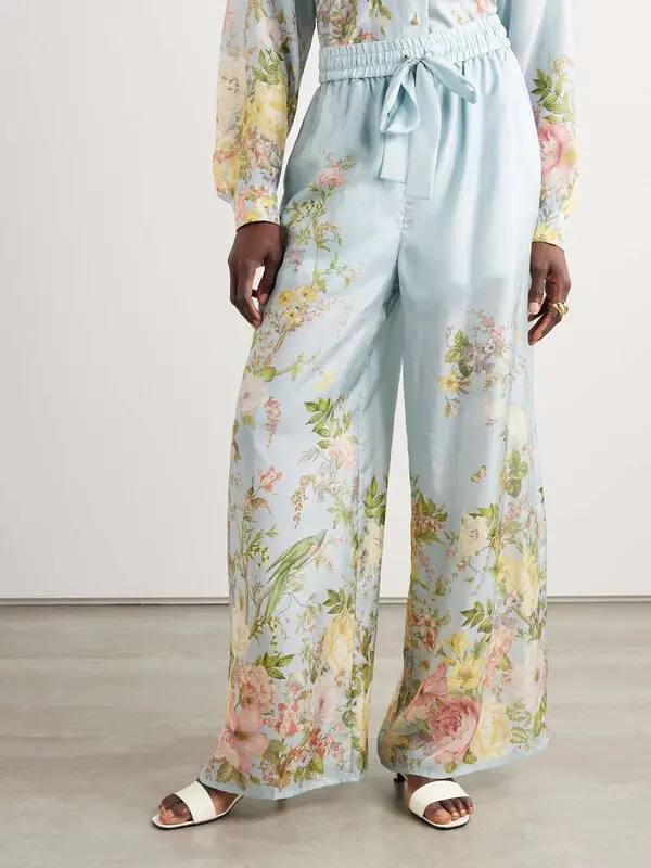 Zimmermann Waverly Printed Silk Straight-leg Pants