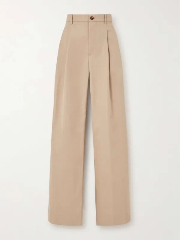 Wardrobe.NYC Pleated Cotton-blend Drill Wide-leg Pants