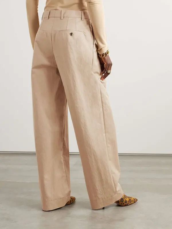 Wardrobe.NYC Pleated Cotton-blend Drill Wide-leg Pants