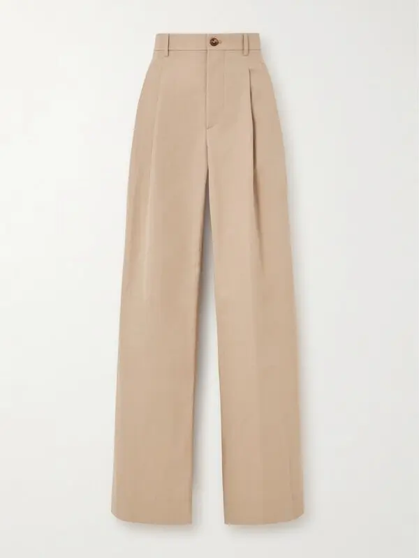 Wardrobe.NYC Pleated Cotton-blend Drill Wide-leg Pants