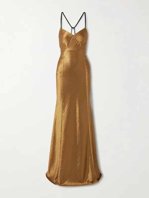 JASON WU Paneled Hammered-satin Gown