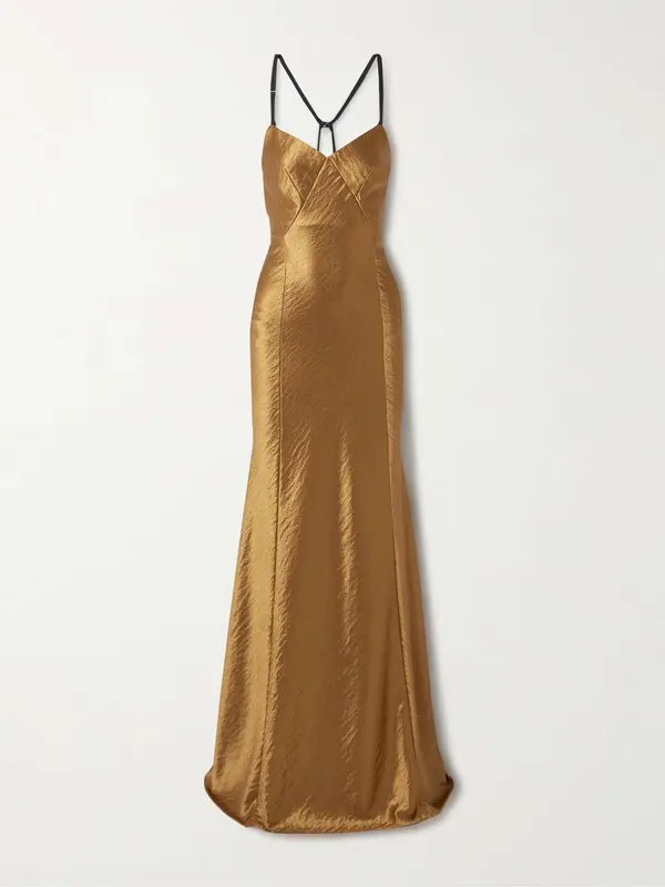 JASON WU Paneled Hammered-satin Gown