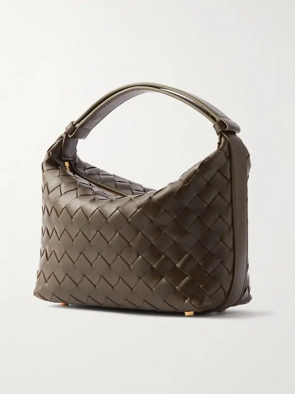 Bottega Veneta Wallace Mini Intrecciato Leather Shoulder Bag - Green