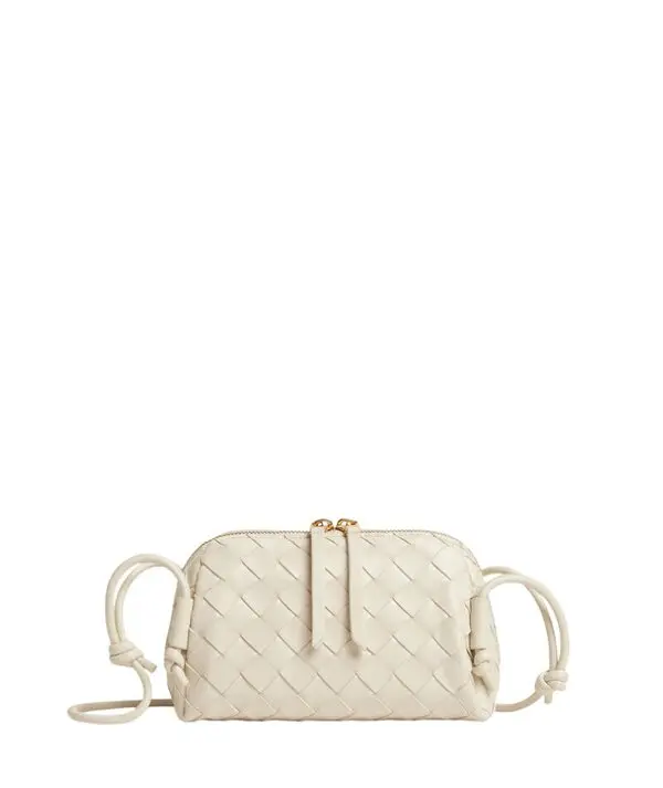 Bottega Veneta Concert Pouch Intrecciato Leather Shoulder Bag - Neutrals