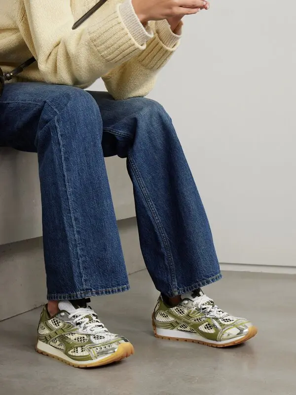 Bottega Veneta Orbit Metallic Sneakers - Neutrals