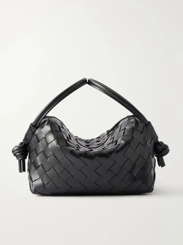Bottega Veneta Small Intrecciato Leather Crossbody Bag - Black