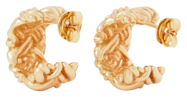 Bottega Veneta Intrecciato -plated Hoop Earrings - Gold