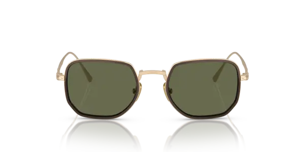 Persol Titanium Octagon Sunglasses - Green Polarized