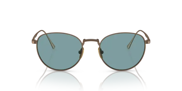 Persol Titanium Round Frame Sunglasses - Polarized Blue