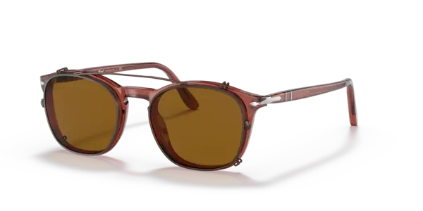 Persol Metal Clip-on Sunglasses - Polar Brown