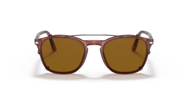Persol Metal Clip-on Sunglasses - Polar Brown