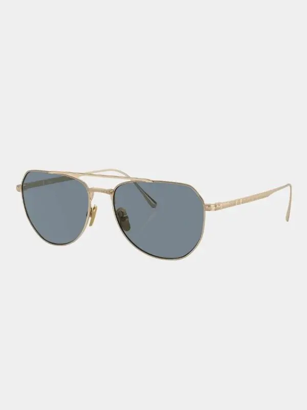 Persol Titanium Aviator Sunglasses - Light Blue