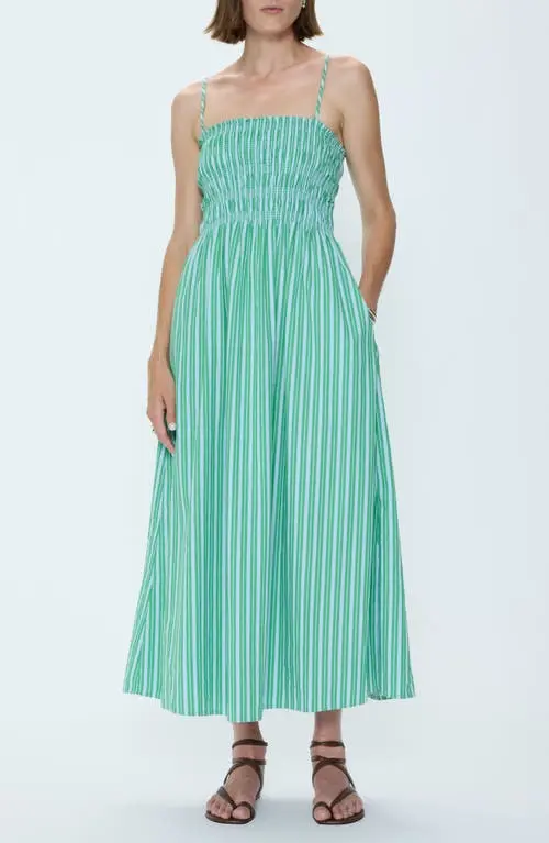PISTOLA Bianca Maxi Sundress - Green Blue Stripe