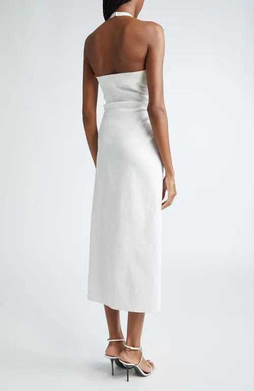 A.L.C. Sylvie Linen-blend Maxi Halter Dress - White
