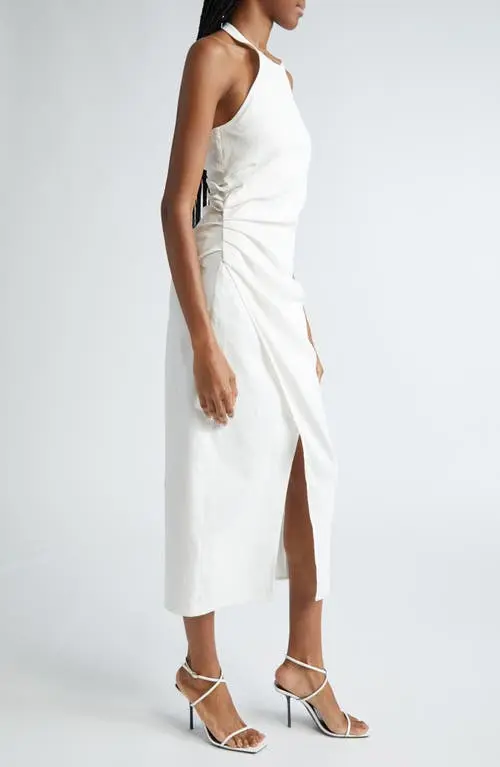 A.L.C. Sylvie Linen-blend Maxi Halter Dress - White