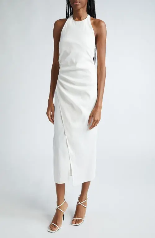 A.L.C. Sylvie Linen-blend Maxi Halter Dress - White
