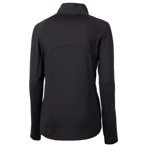 Cutter & Buck Washington Commanders Helmet Logo Adapt Eco Knit Stretch Recycled Half-zip Pullover Top - Black