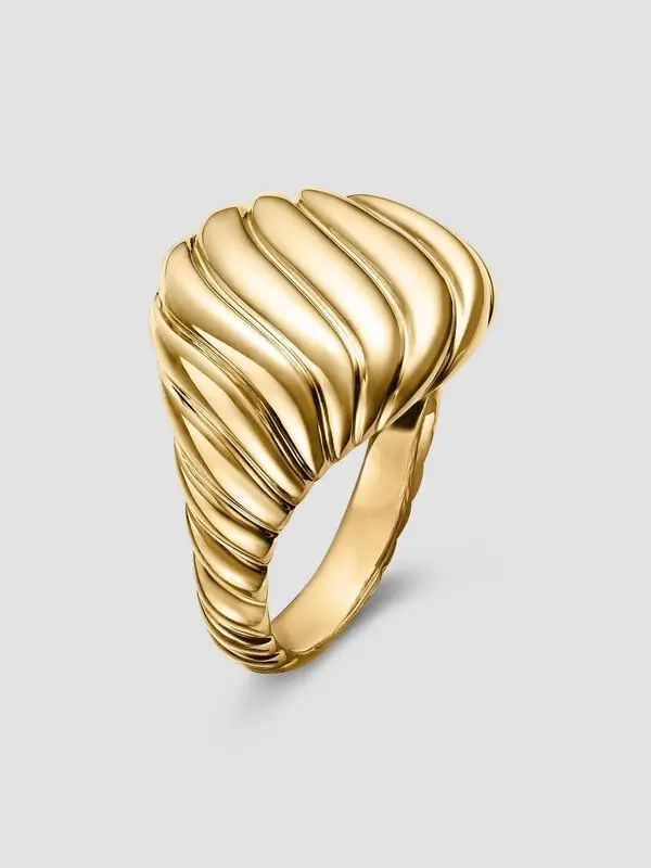 David Yurman Sculpted Cable Pinky Ring In 18k Yellow 13mm